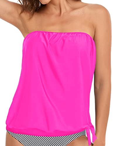 Women's Strapless Tankini Top Bandeau Swimsuit Top – Holipick